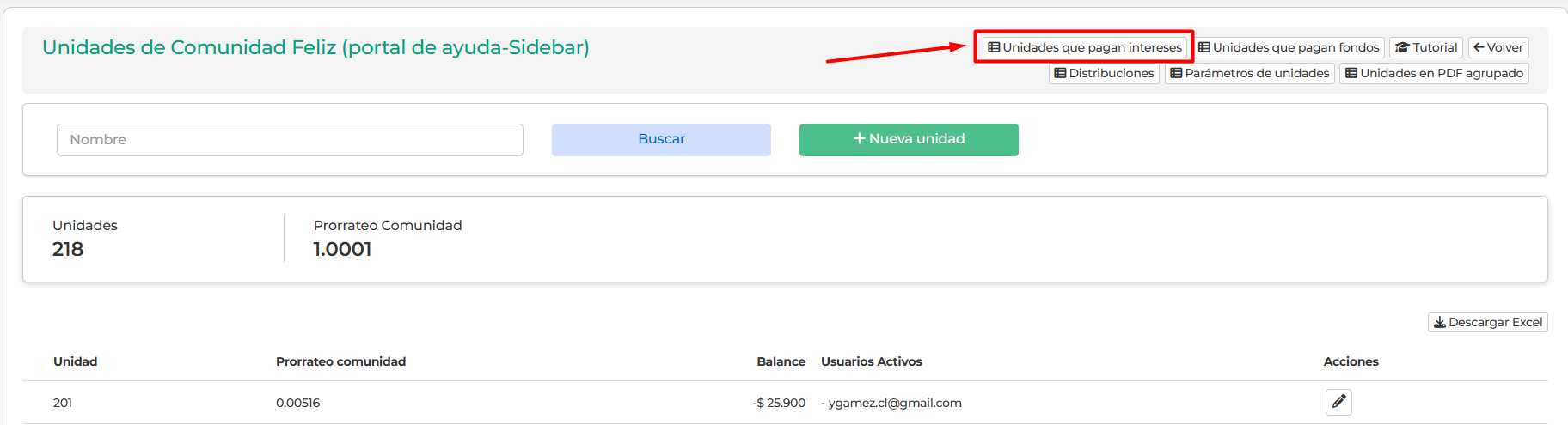 ¿Cómo eliminar el cobro de intereses a una unidad en específico?