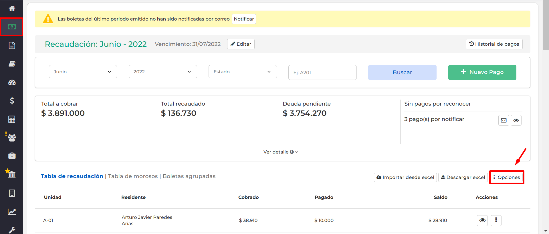 ¿Cómo se pueden descargar las boletas del Gasto común en PDF?