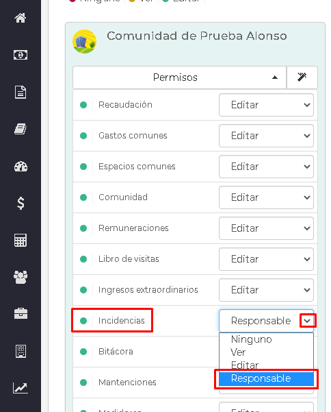 ¿Cómo asignar un responsable de Incidencias?