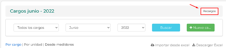 ¿Cómo crear un recargo?
